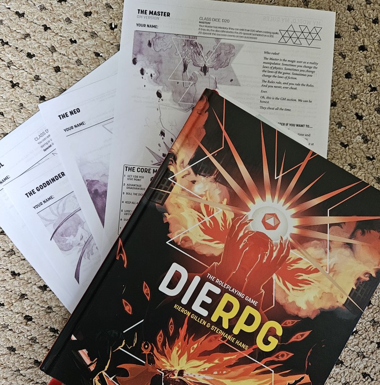 Review: DIE RPG – Play the Player, Play the Game | Burn After Running ...